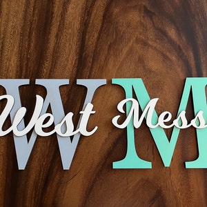 Custom Wooden Wall Name Sign Wood Big Letters Modern Nursery Bedroom ...