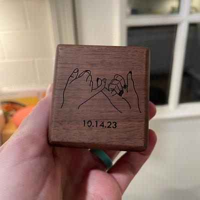 Custom Wedding Ring Box Triple Ring Wooden Ring Box - Etsy