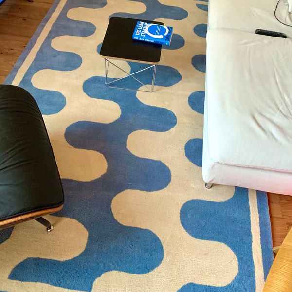 Irregular Amoeba Shaped Throw Rug Illusion Pattern Hand-tufted 100% ...