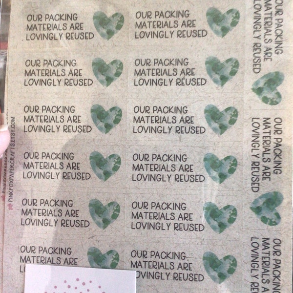 Our Packing Materials Are Lovingly Reused, Recycled Stickers, Reused ...
