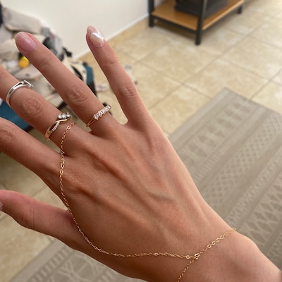 Simple Hand Chain Bracelets in 14K Gold Filled and Sterling Silver ...