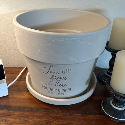 Engraved Memorial Flower Pot Custom Carved Terra Cotta Flower Pot in ...