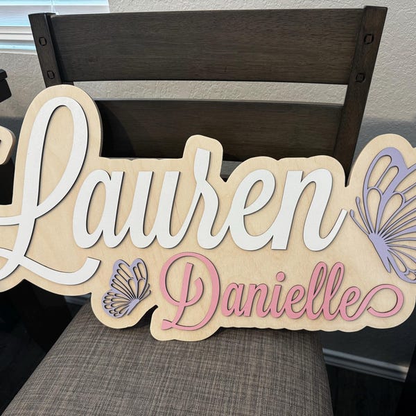 Butterfly Nursery Name Sign | Name Sign | Baby Name Sign | Name Sign ...