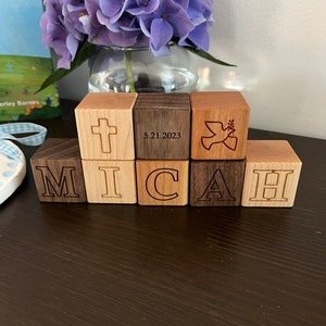 BAPTISM NAME BLOCKS Personalized Baby or Child's Christening or ...
