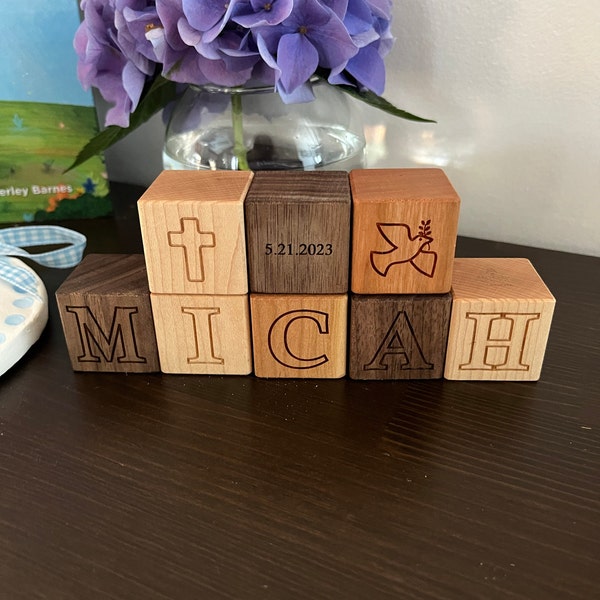 BAPTISM NAME BLOCKS - Personalized Baby or Child's Christening or ...