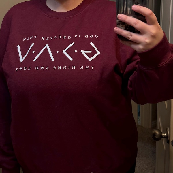 Cute Religious Sweatshirt, Jesus Sweater, God is Greater Than the ...