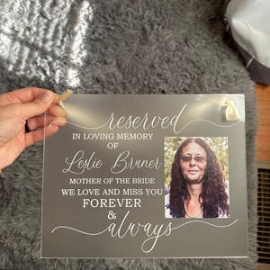 Reserved Acrylic Memorial Sign, Acrylic Memorial Sign, Frosted Acrylic ...