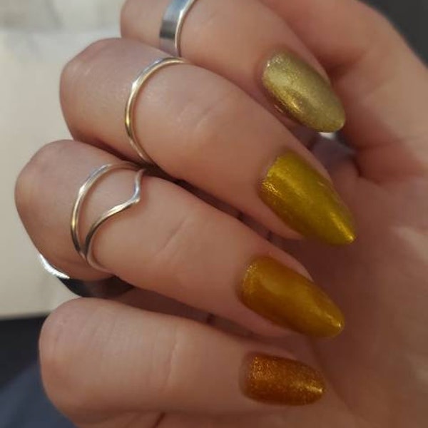 Silver Knuckle Ring Set of 4 Above the Knuckle Rings, Stacking Midi ...