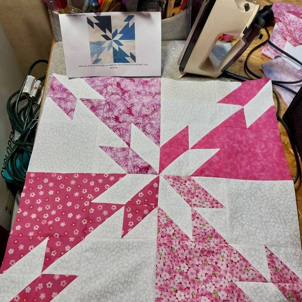Beautiful 9 - Ribbon Stars Quilt Pre-cut Block Kits, L@@K!! - Etsy