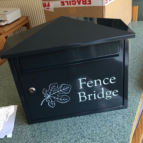 Belfast Post Box in Gunmetal Grey - Personalised With Your Home Address ...