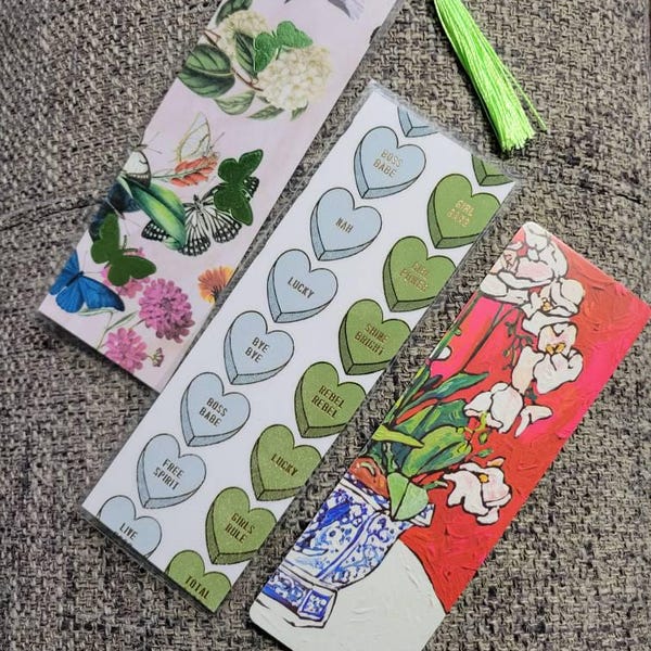 Mystery Bookmark Grab Bag | Bookish Gift Bookmarks With Tassels Random ...