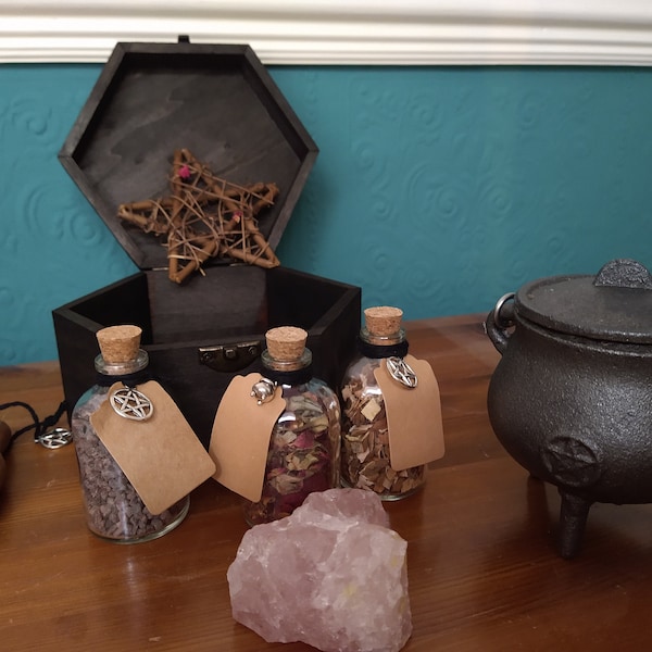 Witch Box Gift Set in Wooden Chest Witchcraft & Wicca Gift Witchcore ...