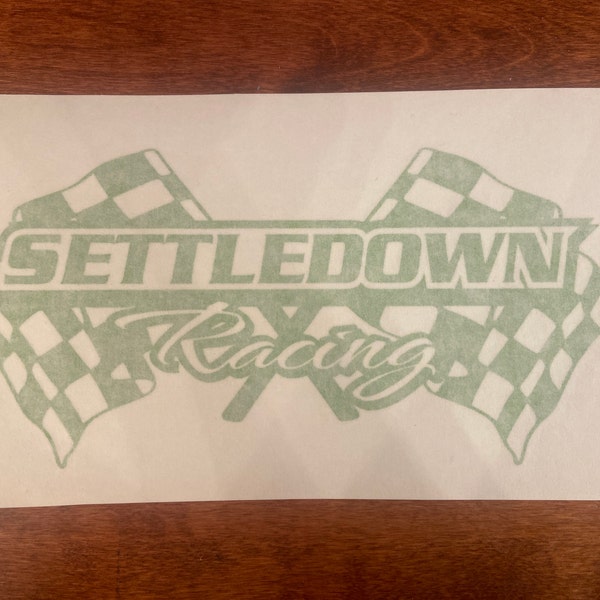 Personalized Racing Name With Checkered Flags Decal Sticker - Etsy