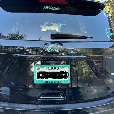 Custom Color Glitter Resin License Plate Frame With Glow in the Dark ...