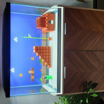 Super Mario Brothers Inspired Castle Flag for Your Desk or Aquarium 4:3 ...