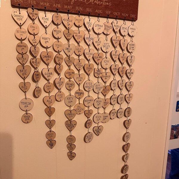 Birthday Board Tags: 1.5" Wooden Discs With Silver Hooks - Etsy