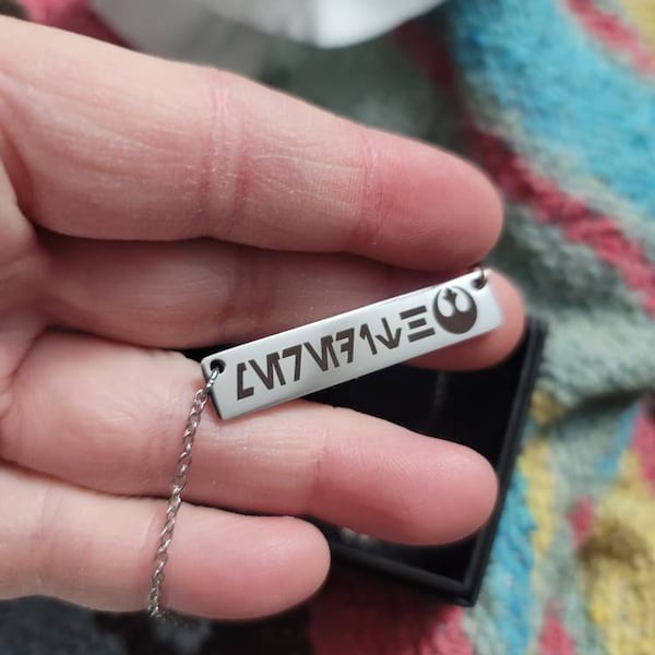 Star Wars Aurebesh Name Necklace, Jedi Order Custom Rebel Alliance Star ...