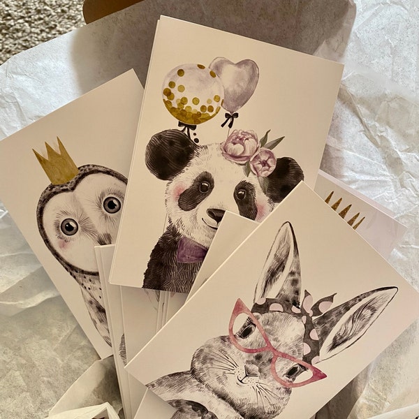 24 Woodland Creature Blank Greeting Cards 24 Cards + Envelopes ...