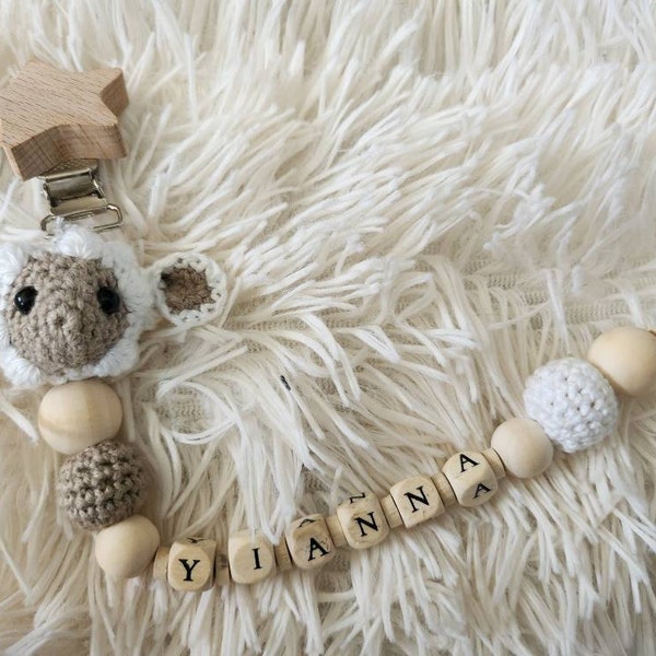 Personalised Baby Dummy Clip | Dummy Clip | Wooden Dummy Clip ...
