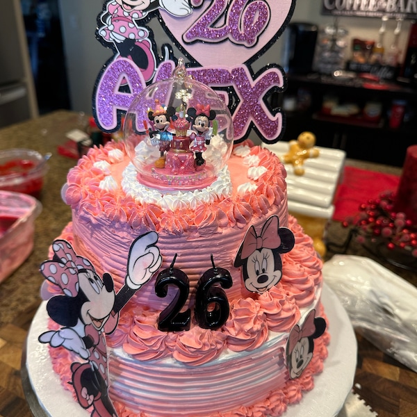 Personalize Minnie Mouse Name Cake Topper, Minnie Mouse Club House Name ...