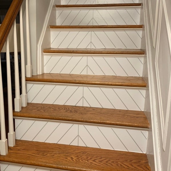 White Beadboard Shiplap Stair Riser, Window Sill, 7 Inch X 36 Inch ...