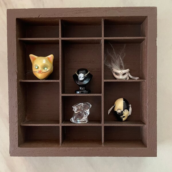 Wooden Curiosity Cabinet Printer Tray Letterbox Display, Rock Display ...