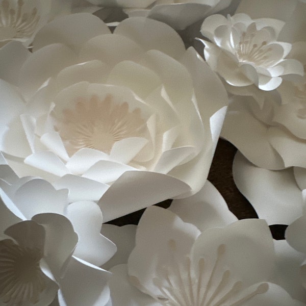 Purple and Gray Nursery Wall Decor, Paper Flowers Arrangement for Girl ...