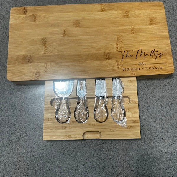 Personalized Cheese Board Set, Custom Cheese Board Set, Engraved ...