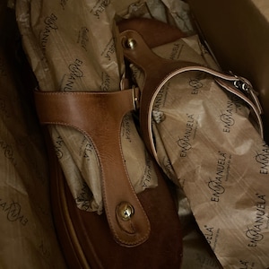 Brown Leather Sandals for Men Open Toe Mens Sandals Buckle Strap ...