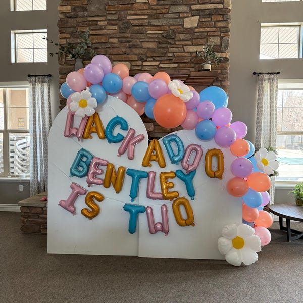 Wackadoo They're Two Custom Name Letter Balloon Kit 2nd Birthday Party ...