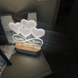 Garden and Floral LED Photo Frame Lamp Personalized Light-up Name Sign ...