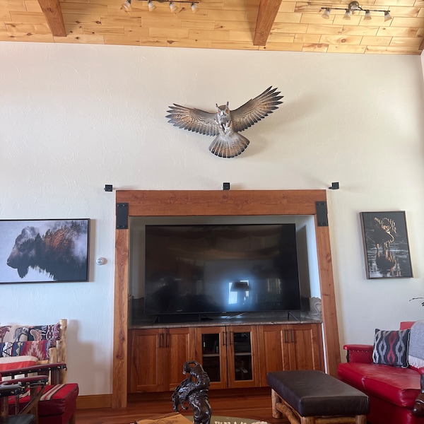 Owl Wood Sculpture Attacking Pose Jason Tennant - Etsy