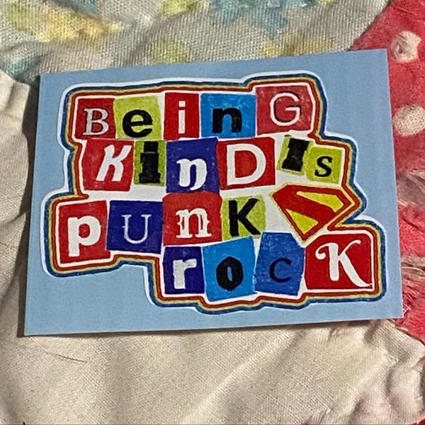 Being Kind is Punk Rock Vinyl Decal Sticker: Superhero Water Bottle ...