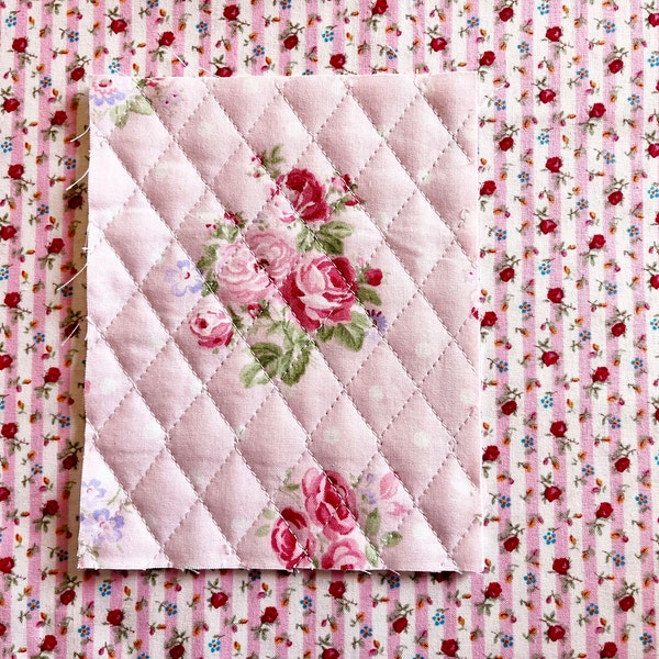 Pink Floral Stripe Cotton Fabric By The Yard Etsy