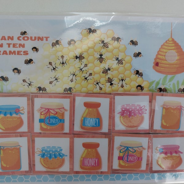 Honeybee Ten Frames Counting. Honey Bee Numbers 1-10 Printable ...
