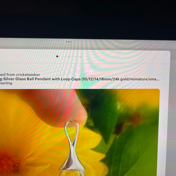 Sterling Silver Glass Ball Pendant With Loop Caps (christmas Ornament ...