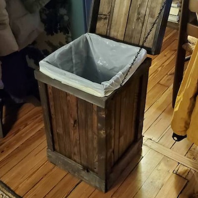 Dog Proof Trash Can, Kitchen Trash Can, Rustic Bin, 13 Gallon Trash Bin ...