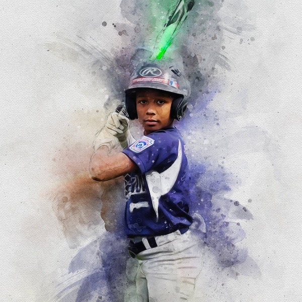 Game Day Personalized Baseball Gift Image Wall Art Painting From Photo ...