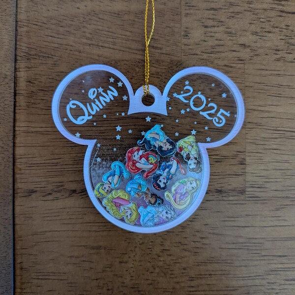 Personalized Disney Princess Shaker Ornament, Disney Christmas Ornament ...
