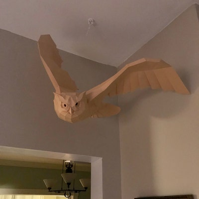 Big Eagle Owl, DIY Papercraft Kit, Geometric Owl Sculpture, Paper ...