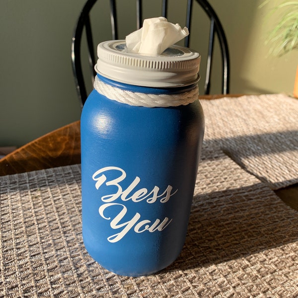Bless You Decal. Permanent Vinyl Decal. Perfect for Mason Jar, Tissue ...