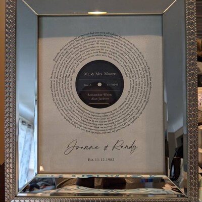 Vinyl Record Song Lyrics Custom Gift Music Lover Music Lyrics Custom ...