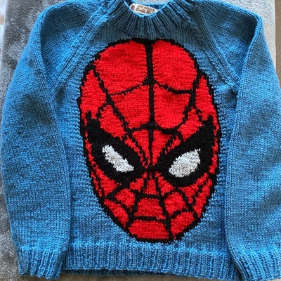 Spiderman Knitting Pattern Sweaters for Children and Adults Dk or 4 Ply ...