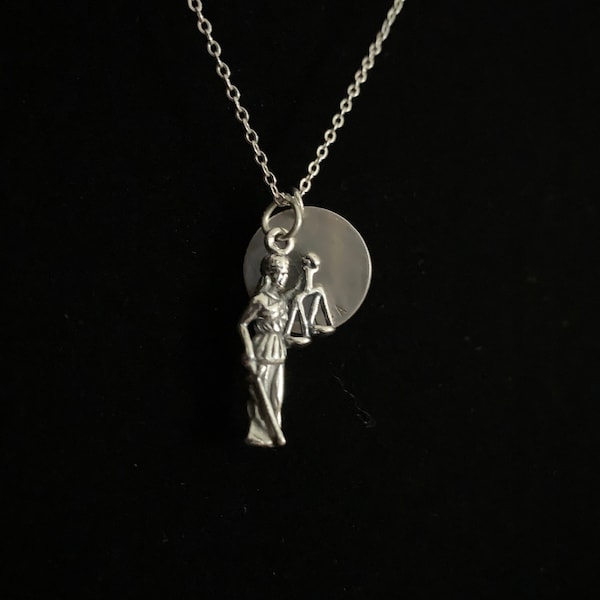 3D Sterling Silver Lady Justice Charm, Law, Lawyer, Judicial, Court ...