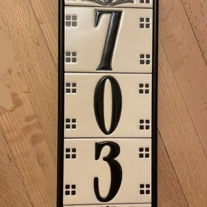 House Numbers Craftsman Rose Set Address Tiles, Craftsman Rose Design ...