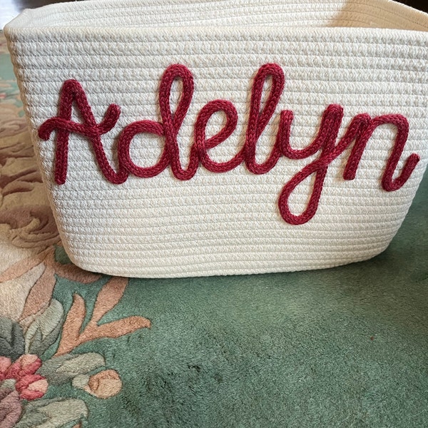Personalized Basket, Monogrammed Basket, Custom Name Basket, Monogram ...