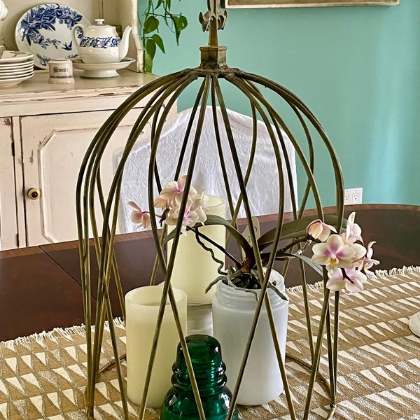 Medium Wrought Iron 20 Cloche Topiary Flower Trellis, Metal Plant Climber, Vegetable Garden Wire ...