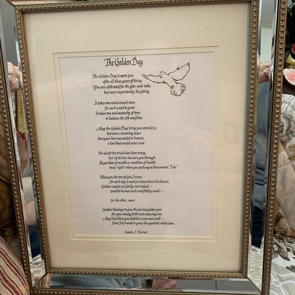 Golden Day Poem, 50th Anniversary, U Frame It Art, Golden Anniversary ...