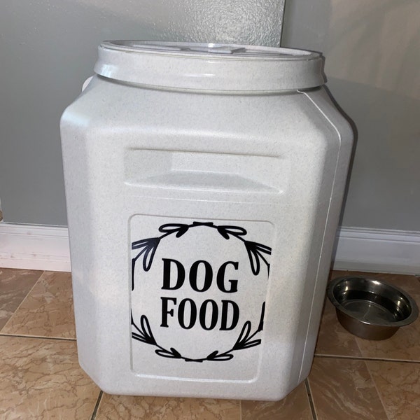 Dog Food Decal, Computer Cut Vinyl Sticker, Pet Dry Food Storage Label ...