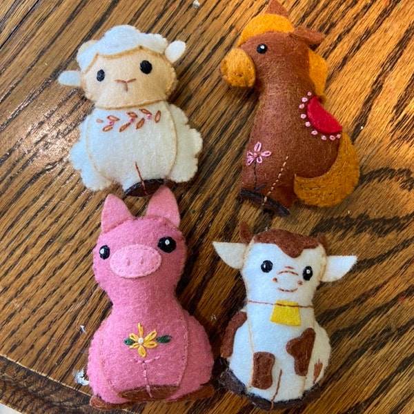 Sewing Pattern for Felt Farm Animals, PDF Download, SVG File, Make ...
